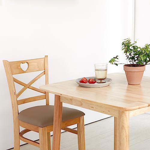 Livinia Aslan 29.5" Malaysian Oak Square Wooden Dining Table/Small Solid Wood Kitchen Desk (Natural Oak)