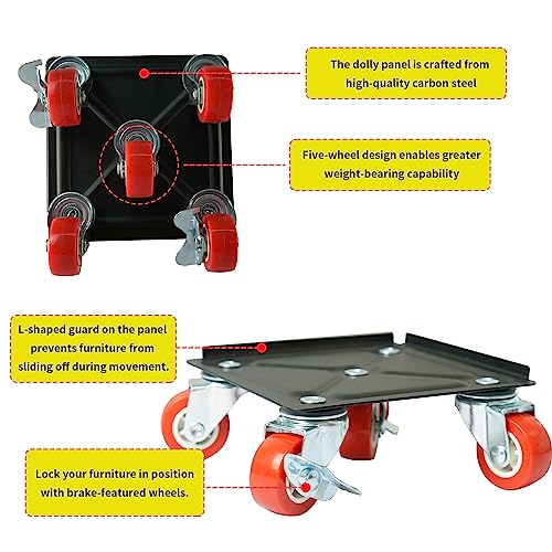 Heavy Duty Furniture Movers with Wheels,Furniture Dolly 5 Wheels,Furniture Movers Sliders 360 Ratating,1200lbs/550kg Load Capacity,Furniture Lift Mover Tool Set for Sofa,Fridge,Washing Machine SYMORIN