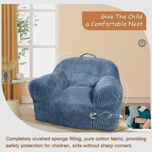 Louis Donné Bean Bag Sofa Chair, Ultra-Soft Foam Filling Arm Chair, Reading Couch for Kids, Teens and Adults, Lazy Sofa for Living Room, Bedroom - Blue