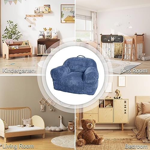 Louis Donné Bean Bag Sofa Chair, Ultra-Soft Foam Filling Arm Chair, Reading Couch for Kids, Teens and Adults, Lazy Sofa for Living Room, Bedroom - Blue