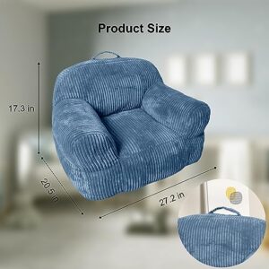 Louis Donné Bean Bag Sofa Chair, Ultra-Soft Foam Filling Arm Chair, Reading Couch for Kids, Teens and Adults, Lazy Sofa for Living Room, Bedroom - Blue