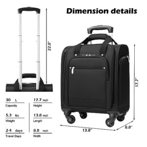 Coolife Luggage Underseat Luggage Carry On Suitcase Softside Luggage Lightweight Rolling Travel Bag Spinner Luggage