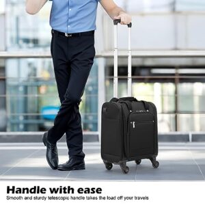 Coolife Luggage Underseat Luggage Carry On Suitcase Softside Luggage Lightweight Rolling Travel Bag Spinner Luggage