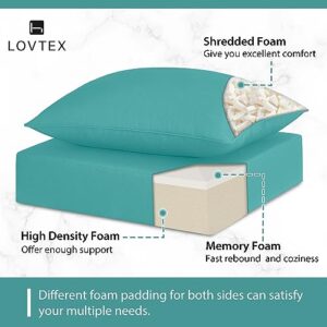 LOVTEX Outdoor Deep Seat Cushion Set, Water Resistant Outdoor Chair Cushions 24 x 24, Patio Chair Cushions for Outdoor Furniture (Deep Seat & Back Cushion), Teal