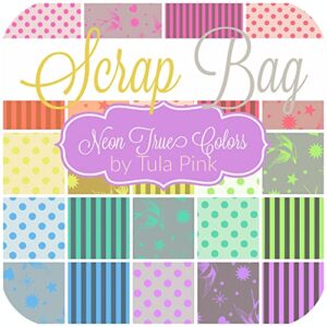 neon true colors scrap bag (approx 2 yards) by tula pink for free spirit 2 yards diy quilt fabric