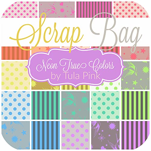 Neon True Colors Scrap Bag (Approx 2 Yards) by Tula Pink for Free Spirit 2 Yards DIY Quilt Fabric