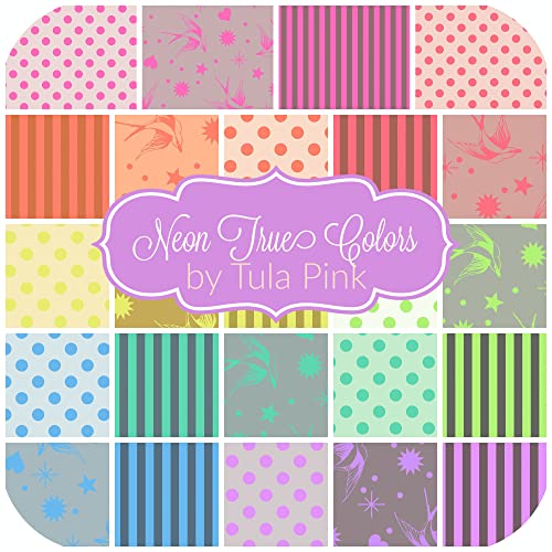 Neon True Colors Scrap Bag (Approx 2 Yards) by Tula Pink for Free Spirit 2 Yards DIY Quilt Fabric