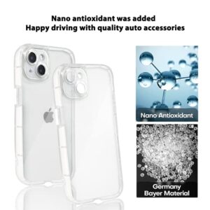 HIIYAA Clear Case for iPhone 13 14 Anti-Yellowing Transparent Shockproof Bumpers Cases for iPhone, White