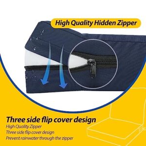 AAAAAcessories Outdoor Cushion Covers for Patio Furniture, Water-Resistant Replacement Patio Cushion Covers Set of 4 - Covers Only, 24 x 24 x 4 inch, Navy Blue