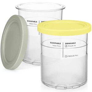 lomild ice cream containers 24 oz, replacement for ninja creami deluxe pints and lids - 2 pack, compatible with nc500 nc501 series deluxe ice cream makers, dishwasher safe & bpa-free