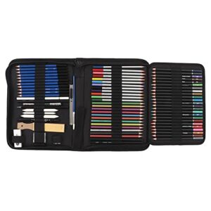 100-Piece Multifunctional Sketch Set in Portable - Complete Artist Kit for Sketching Drawing and Coloring at Home School or On-the-Go