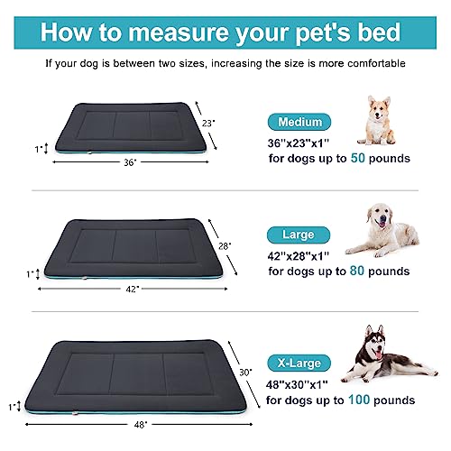 Magic Dog Dog Bed for Crate - Soft Dog Crate Pad Dog Bed Mat for Medium Dogs, 36-Inch Washable Kennel Pad Pet Beds with Non-Slip Bottom, Dark Grey M