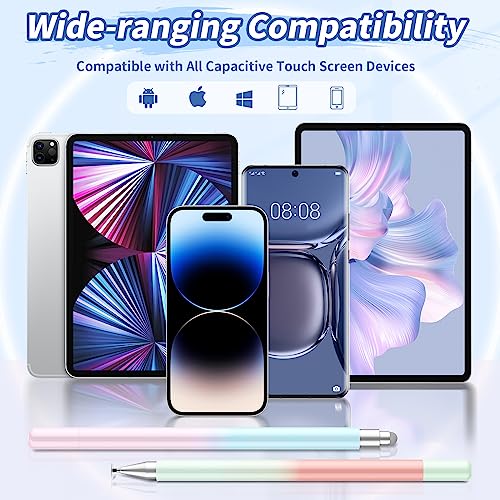 Stylus Pens for Touch Screens(2 Pcs), High Precision Magnetic Adsorption 2-in-1 Stylus Pen for iPad Compatible with iPhone and All Touch Screens