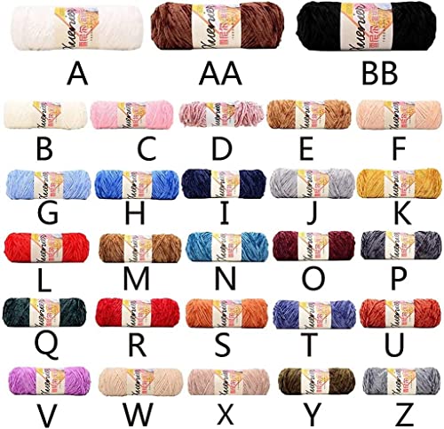 Apricot Solid Color Hand Woven Thick Crochet Thread Chenille Velvet Yarn Soft Wrapping for Craft Scarves Sports Blankets 100g