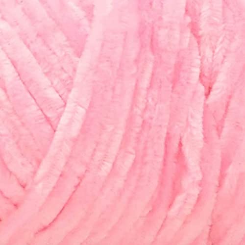 Pink Solid Color Hand Woven Thick Crochet Thread Chenille Velvet Yarn Soft Wrapping for Craft Scarves Sports Blankets 100g