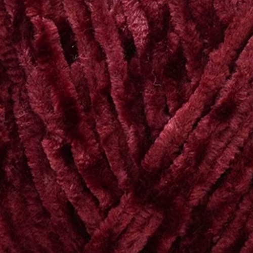 Wine red Solid Color Hand Woven Thick Crochet Thread Chenille Velvet Yarn Soft Wrapping for Craft Scarves Sports Blankets 100g