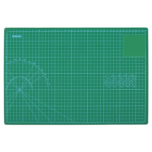 DIYSELF Self Healing Sewing Mat, 18" x 12" Rotary Cutting Mat for Craft, 5-Ply Double Sided Table Protector Cutting Mat for Sewing Fabric Quilting scrapbooking, A3, Green