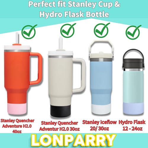 LONPARRY 2-Pack Silicone Boot for Stanley 40 30 oz Quencher Adventure Tumbler, Bottom Boot for Stanley IceFlow 30 20 oz, Stanley Cup Protector Sleeve Cover Boots for Stanley Accessories Fog