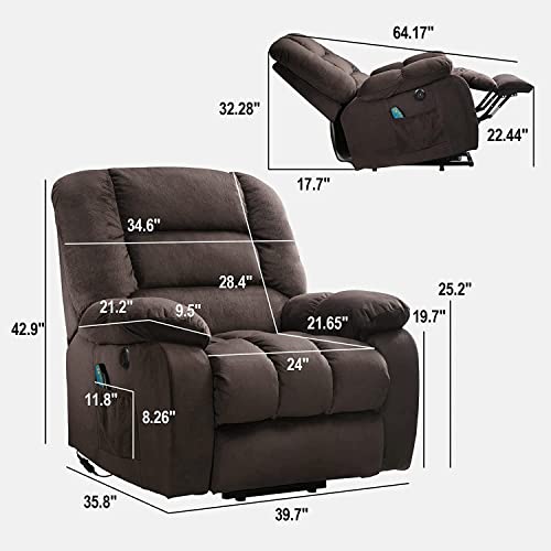 Phoenix Home Power Chair Lift Recliner, Brown