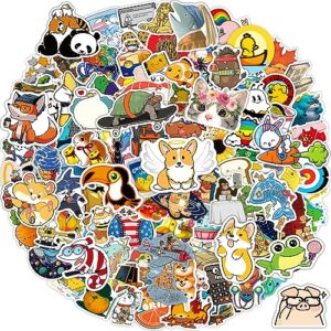 cute vinyl stickers for kids teens adults 150 pcs/pack cartoon animal waterproof stickers for water bottle laptop tablet phone skateboard scrapbook journal luggage skateboard school classroom prizes