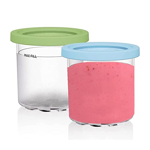 Shakven Ice Cream Pints Cup | Reusable Ice Cream Containers with Lids for Ninja Creami Pints,Compatiblewith NC301 NC300 NC299AMZ Series Ice Cream Maker,Dishwasher Safe, Airtight & Leaf-Proof