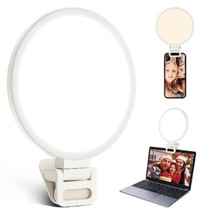 acmezing full-screen ring light 60 led side lighting anti-glare clip on ring light for phone iphone laptop computer monitor, 3 light modes for live streaming, selfies, video conference, zoom lighting