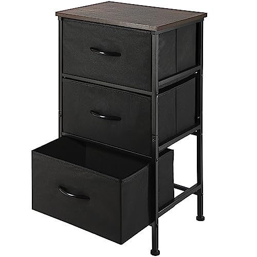 Tall Dresser Storage Drawers Stand with 3 Removable Fabric Drawers-Organizer Unit for Bedroom, Living Room, Storage Bins with Drawers