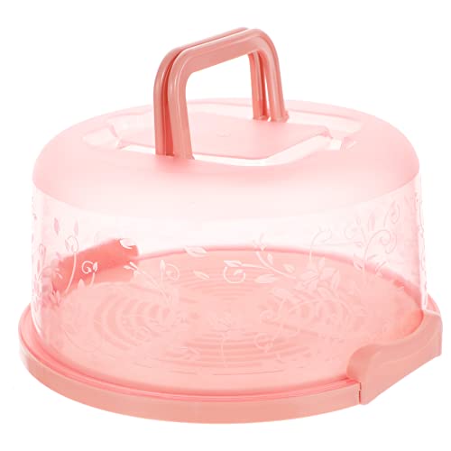 SOLUSTRE 1pc Cake Box Plastic Pallet Mini Server Round Cake Carrier Cake Serving Tray Cake Turntable Cupcake Carrier Box Round Storage Container Food Packaging Boxes Buckle Cake Packing Box