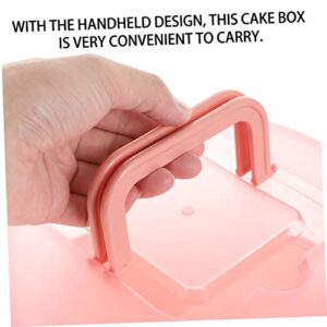 SOLUSTRE 1pc Cake Box Plastic Pallet Mini Server Round Cake Carrier Cake Serving Tray Cake Turntable Cupcake Carrier Box Round Storage Container Food Packaging Boxes Buckle Cake Packing Box