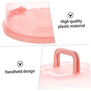 SOLUSTRE 1pc Cake Box Plastic Pallet Mini Server Round Cake Carrier Cake Serving Tray Cake Turntable Cupcake Carrier Box Round Storage Container Food Packaging Boxes Buckle Cake Packing Box