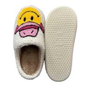 PATRICK Cowgirl Hat Slippers For Women Men Cute smileFace Slippers Cozy plush soft memory foam house shoes for women 9-10 Women/8-8.5 Men