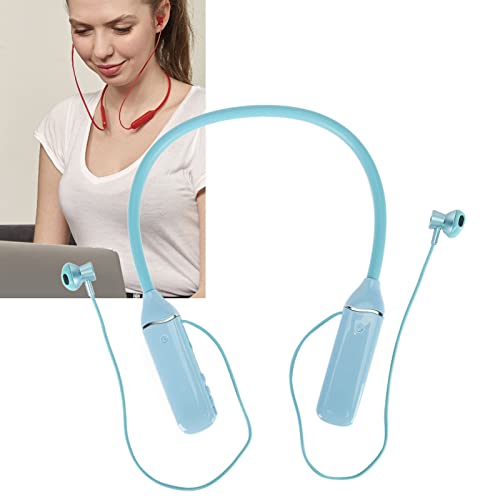 Yunseity Bluetooth 5.3 Neckband Headphones, LED Power Display Wireless Earbuds, Long Playtime in Ear Earphone Stereo Bass Headset with RGB Backligh for Sports Music Conference (Blue)