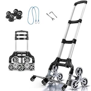 stair climber cart hand truck with wheels, shopping folding grocery cart, aluminum alloy folding hand truck trolley for luggage package delivery