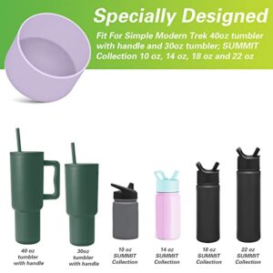 AIERSA 2Pcs Silicone Boot for Simple Modern Trek 40 oz Tumbler with Handle, Protective Water Bottle Bottom Sleeve Cover, Tumbler Accessories, Wisteria