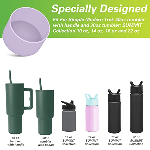 AIERSA 2Pcs Silicone Boot for Simple Modern Trek 40 oz Tumbler with Handle, Protective Water Bottle Bottom Sleeve Cover, Tumbler Accessories, Wisteria