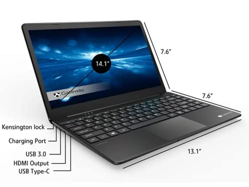 Gateway 2022 14.1” Ultra Slim IPS FHD Display, Intel Core i5-1135G7 Processor, 16GB RAM, 1TB PCIe SSD, Intel Iris Xe Graphics, Camera, Fingerprint Scanner, Bluetooth, Black, Win 10, 32GB USB Card