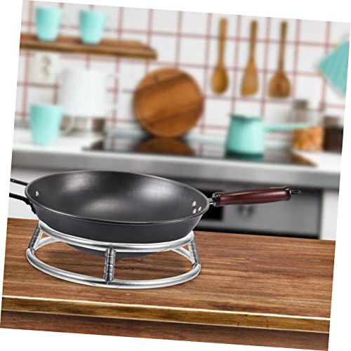 Uonlytech Pot Rack Steel Wire Sauté Pans Stainless Steel Wok Gas Cooker Wok Stand Insulated Pot Mats Cookware Ring Cooktop Grates Stainless Steel Pot Stand Heat-proof Wok Stand Gas Stoves