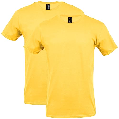 Gildan Men's Softstyle Cotton T-Shirt, Style G64000, Multipack, Daisy (2-Pack)