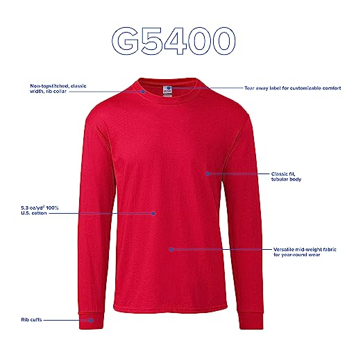 Gildan Heavy Cotton Long Sleeve T-Shirt, Style G5400, 2-Pack, Graphite Heather