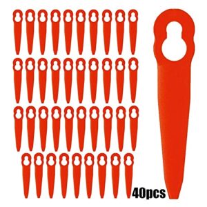 resyo 40pcs lawn mower blade plastic cutter for grass trimmer brushcutter replacement compatible with stihl 45 cordless strimmer garden tool xiaolu