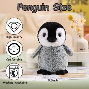 BRGETUO Penguin Stuffed Animals, Cute Penguin Plush Toy, Penguin Plushie Toys for Boys & Girls, Soft and Cuddly Penguin, Stuffed Animal Penguin for Kids-8IN