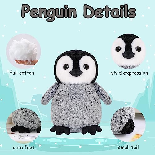 BRGETUO Penguin Stuffed Animals, Cute Penguin Plush Toy, Penguin Plushie Toys for Boys & Girls, Soft and Cuddly Penguin, Stuffed Animal Penguin for Kids-8IN