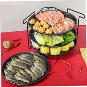 Cabilock Roasting Pan Food Platter Tray Display Dish Display Stand Pizza Pan Rest Food Plate Rack Oven Rack for Baking Hot Pot Serving Rack Pizza Plate Dish Rack Iron Vegetable Cold Dish