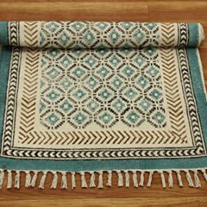 Casavani Indian Hand Made Cotton Dhurrie Geometric Gray & Black Rug Home Decorative Bohemian Kilim Rug Entryway Throw Rug Best Uses for Living Room Laundry Room Bed Room Bathroom 6x8 Feet