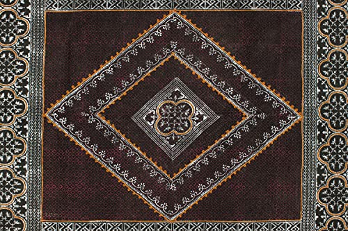 Casavani Hand Block Printed Cotton Carpet Geometric Brown Area Dhurrie Best Uses For Home/Office 5x8 Feet Rugs for Bedroom,Living Room,Kids Room,Hallway Enterway,Kitchen 8x11 Feet