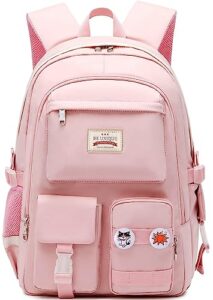 scione school backpacks for girls - 15.6 inch large pink laptop backpacks anti theft primary middle college bookbags for teens girls women students