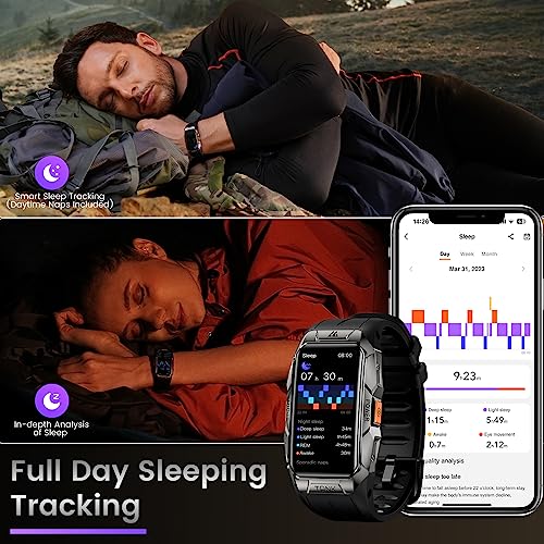 KOSPET Smart Watch 50+Days Standby Battery Life, 100 Meter Waterproof 3D Curved Corning Gorilla Glass Full Metal Health & Fitness Tracker, 70 Sports Modes 24H Smart Sleep Tracking, AMOLED Display