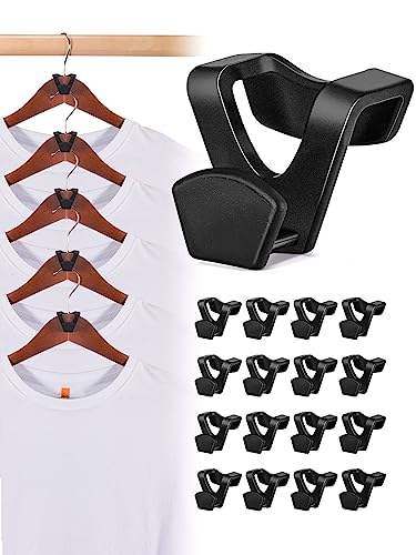 HOUSE DAY Space Saving Hanger Hooks 60 Pack, Black Clothes Hanger Connector Hooks, Heavy Duty Hanger Hooks Space Saver, Durable Hanger Connector Hooks, Premium Cascading Hanger Hooks for Closet