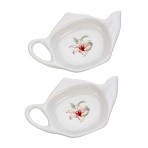 baluue 2pcs tea bag saucer travel jewlwery holder white serving tray cup holder tray tea bag dish tea bag holder ketchup saucer delicate tea bag tray loose tea dish teabag storage plates