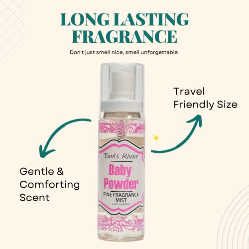 Infinix's Baby Fresh Powder Fine Fragrance Mist - 2 fl oz/60ml - Pack of 6, Body Spray for Women, Gentle and Long Lasting Perfume for Men & Women, for Daily Use, Summer Ready